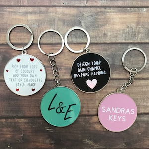 Personalised Circle Enamel Keyring | Keychain | Bespoke Gift - Etsy