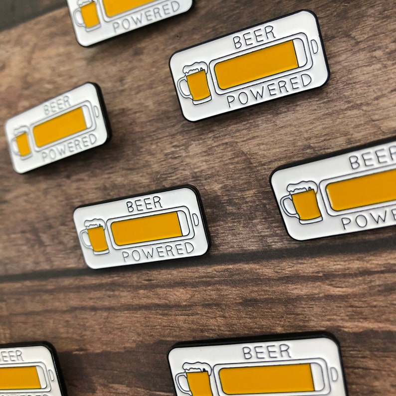 Beer Powered Enamel Pin: Funny Lapel Badge Gift - Etsy