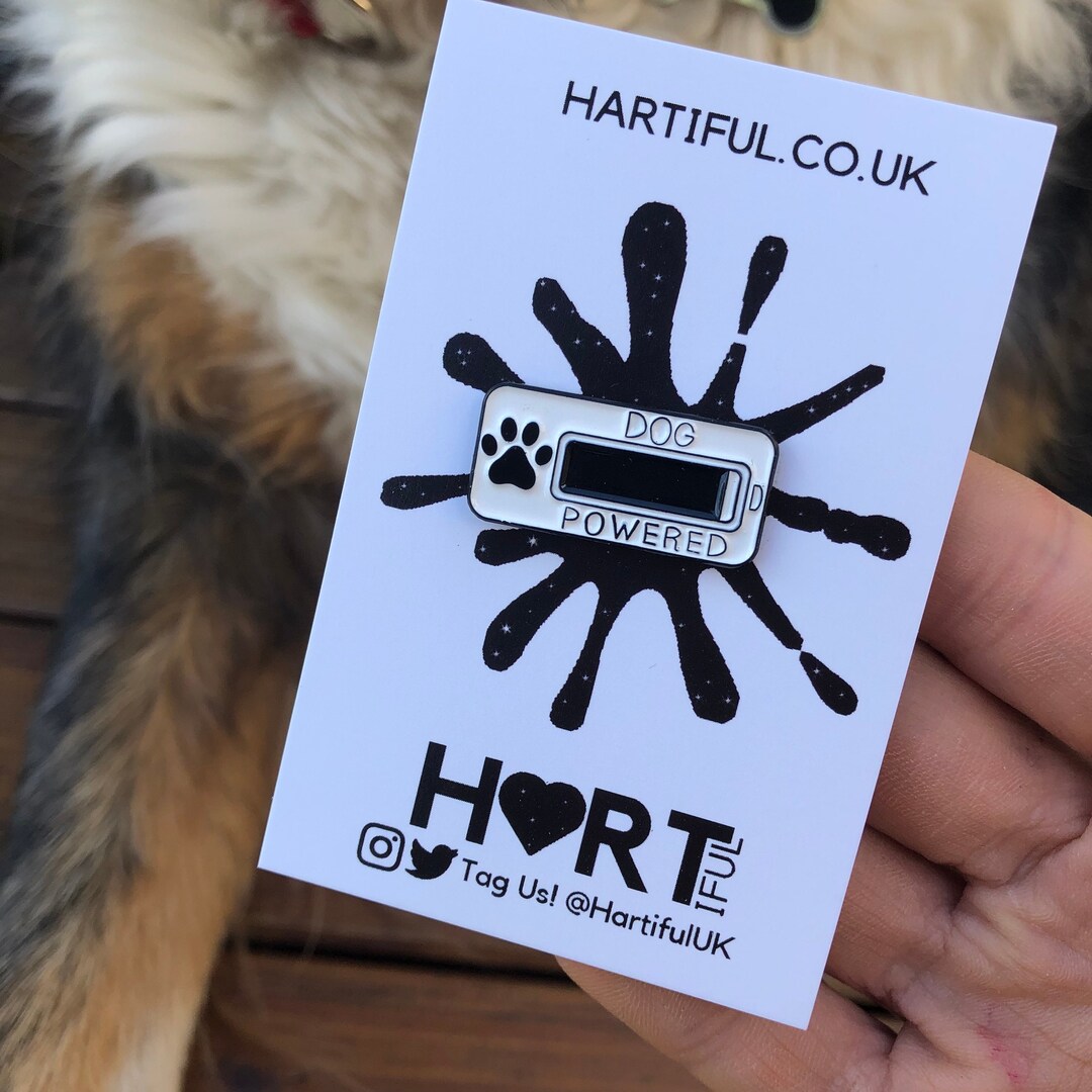 Dog Powered Enamel Pin: Dog Lover Gift - Etsy
