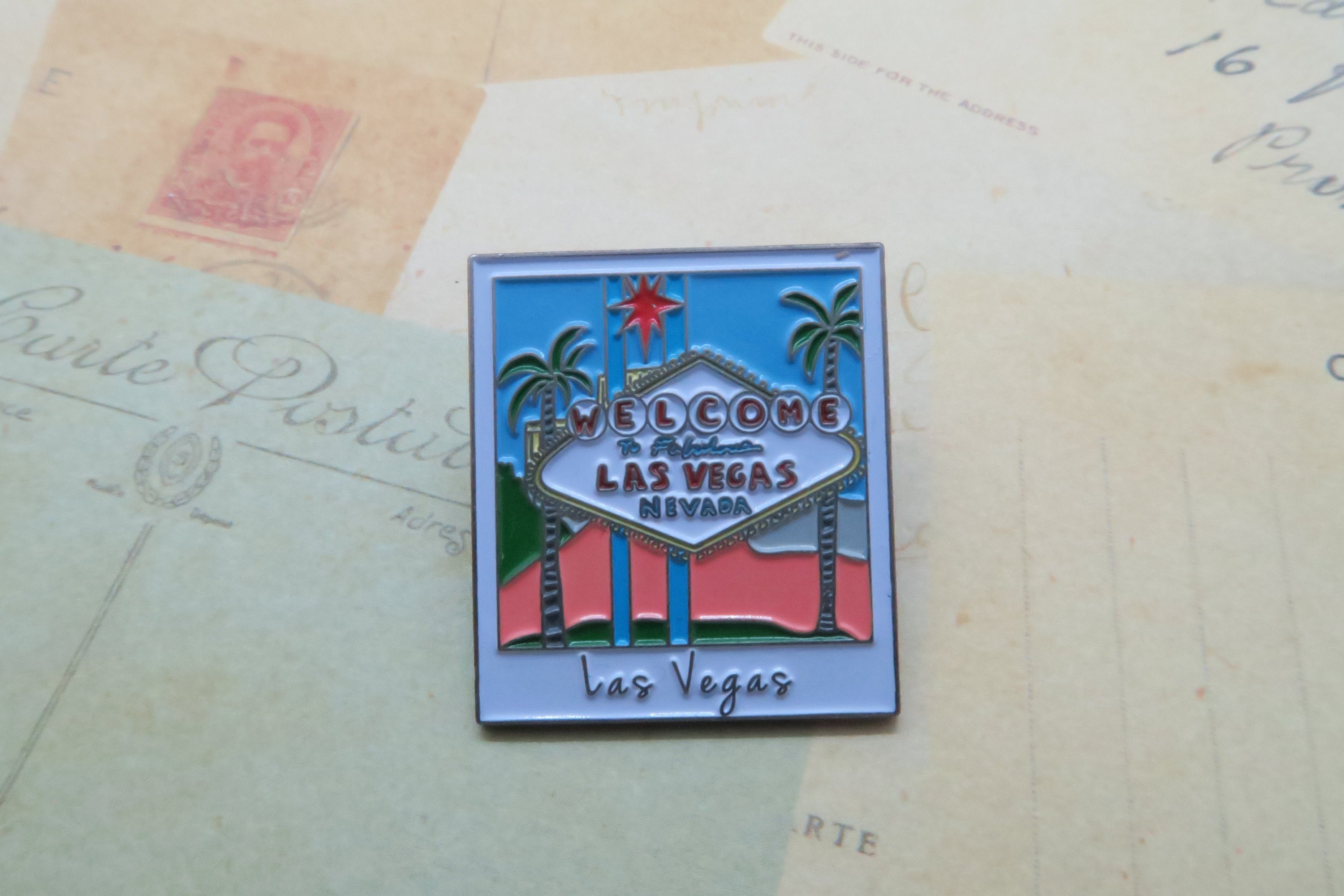 Las Vegas Sign Enamel Pin | USA Inspired | American Road Trip || Gift ...