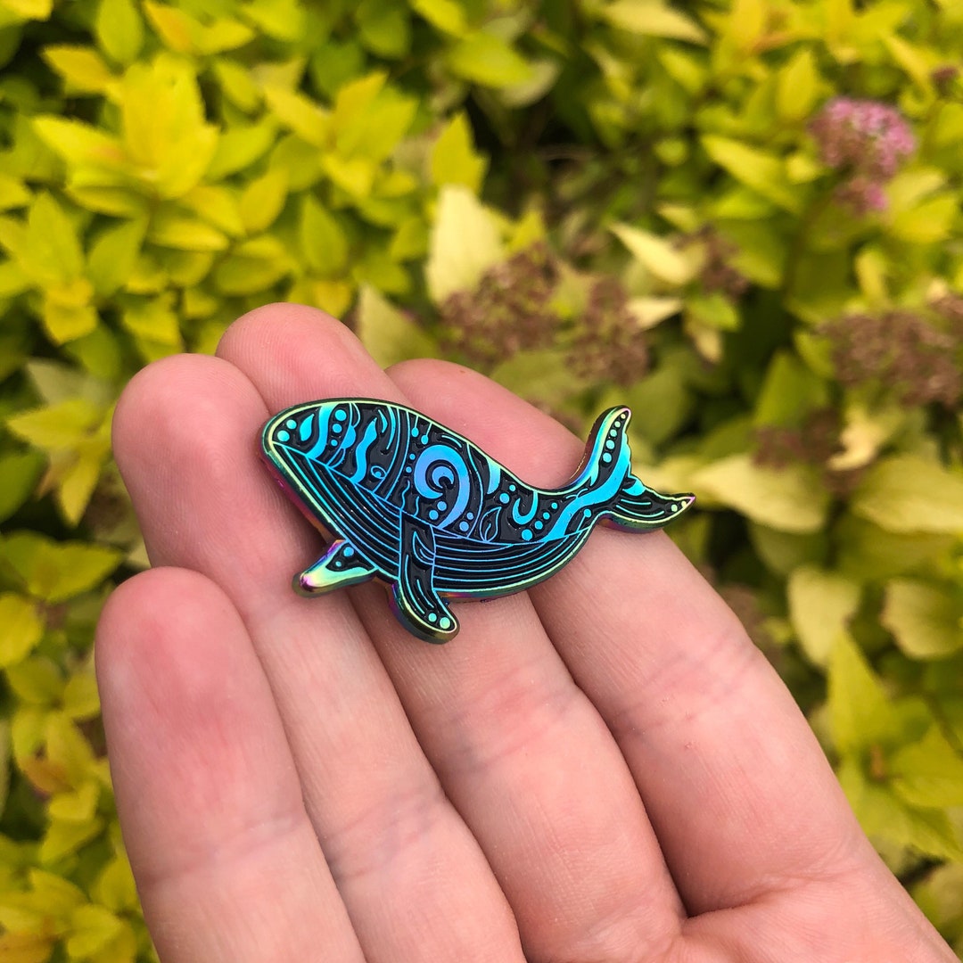 Rainbow Metal Whale Enamel Pin | Badge Multi Chrome Ano Metal Gift - Etsy