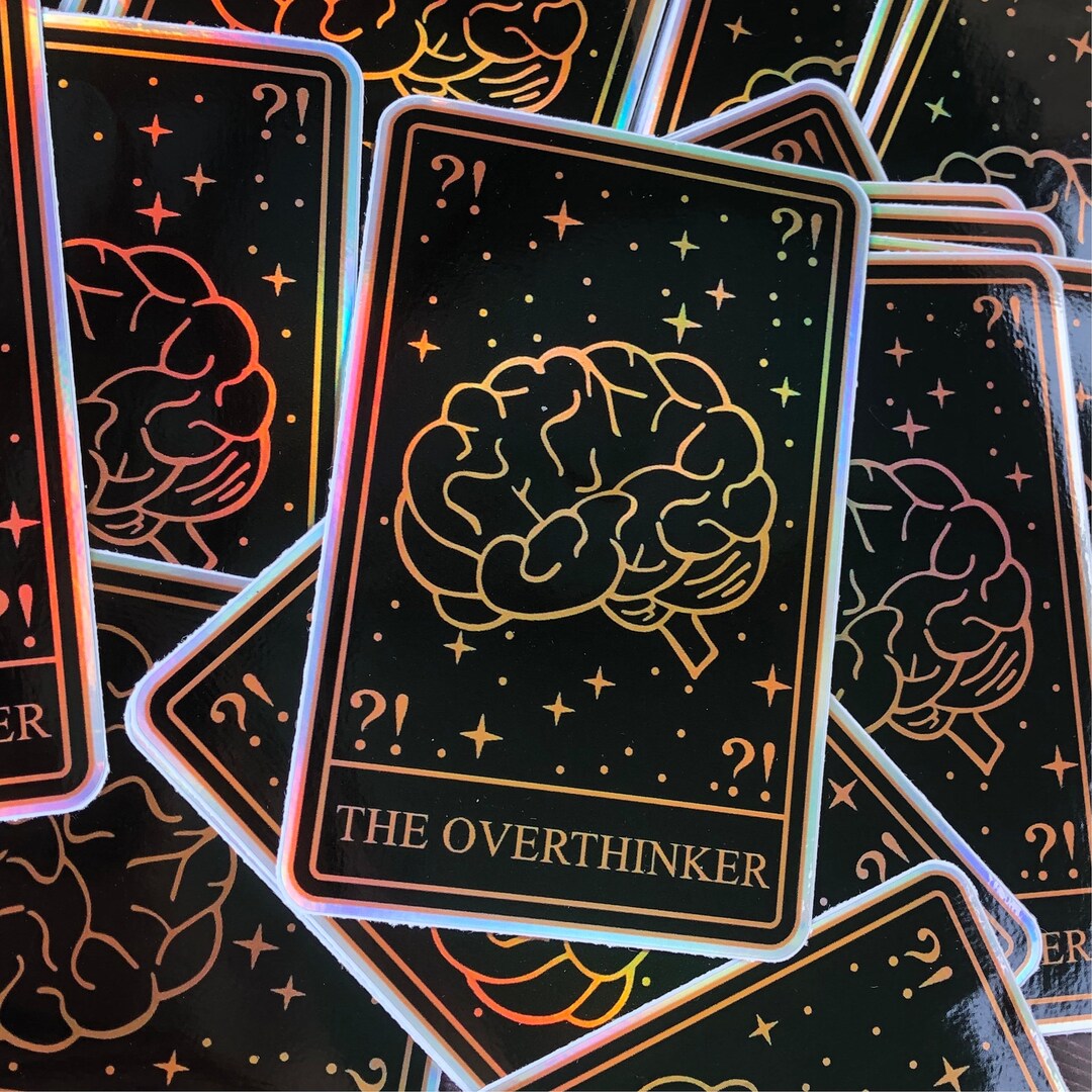 Overthinker Tarot Card Holographic Iridescent Laptop Sticker Gift | - Etsy