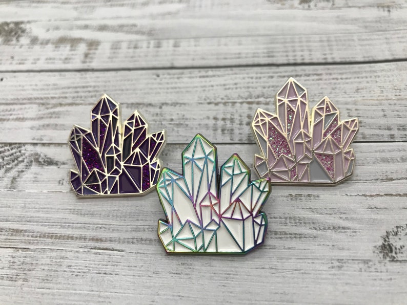 Amethyst Crystal Enamel Pin | Science Lapel Pin, Badge | Gift - Etsy