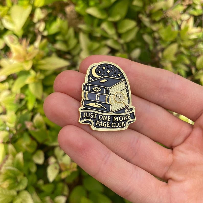 Just One More Page Club Enamel Pin: Book Lover Lapel Badge - Etsy