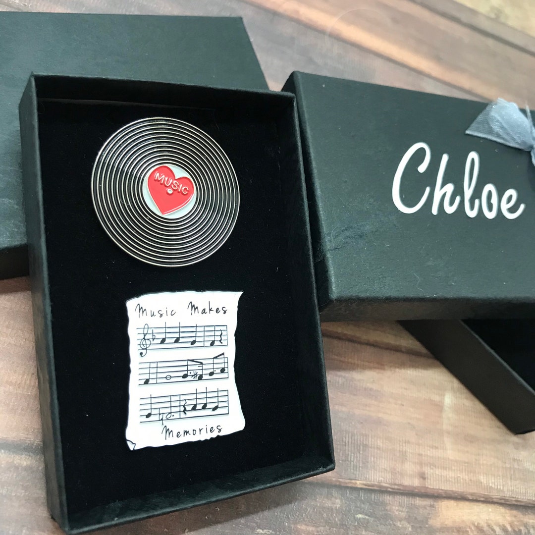 Music Enamel Pin Set: Vinyl Record & Sheet Music - Gift Boxed - Etsy
