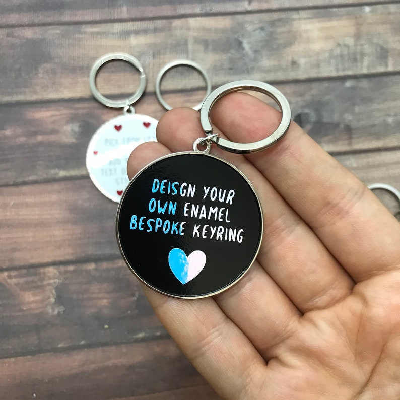 Personalised Circle Enamel Keyring | Keychain | Bespoke Gift - Etsy