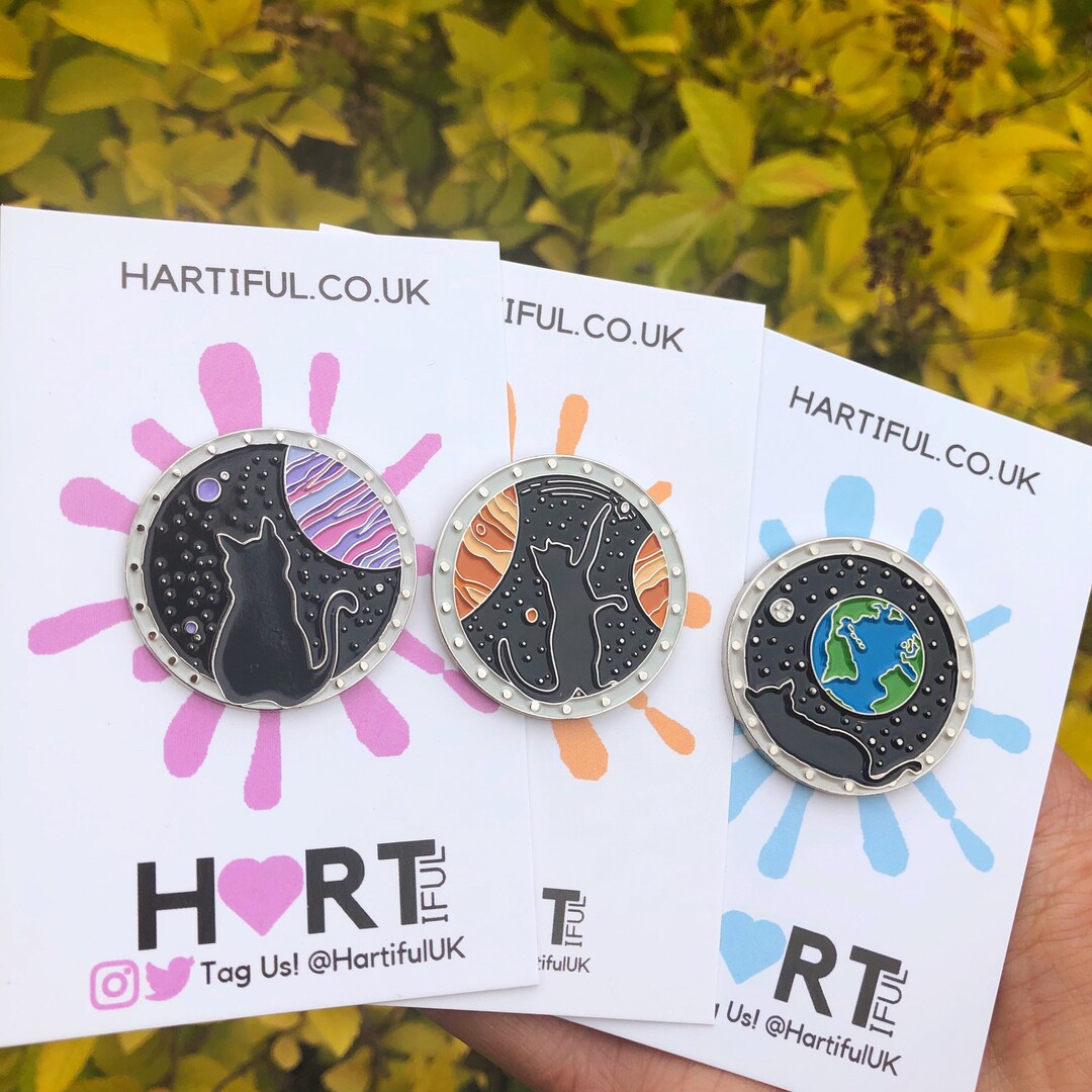 Space Cats Enamel Pin Set: Galaxy Explorer Lapel Pins - Etsy