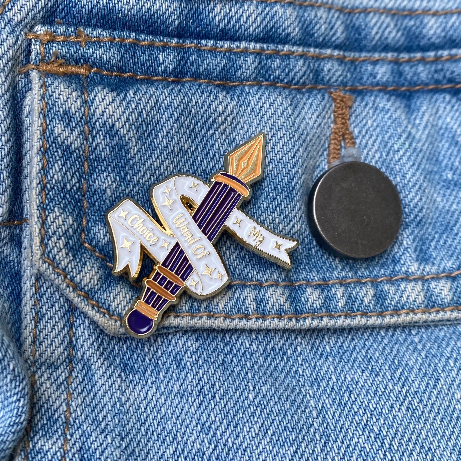 Writer Enamel Pin: My Wand of Choice Lapel Badge - Etsy
