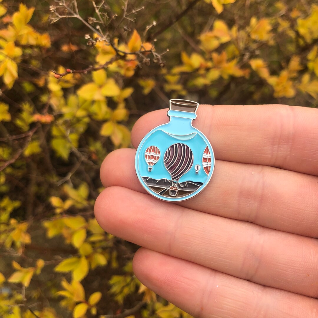Hot Air Balloon Potion Enamel Pin: Wanderlust Travel Badge - Etsy
