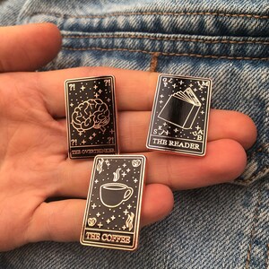 The Reader, Book Lover Tarot Card Enamel Pin Book Lover Gift Stocking ...