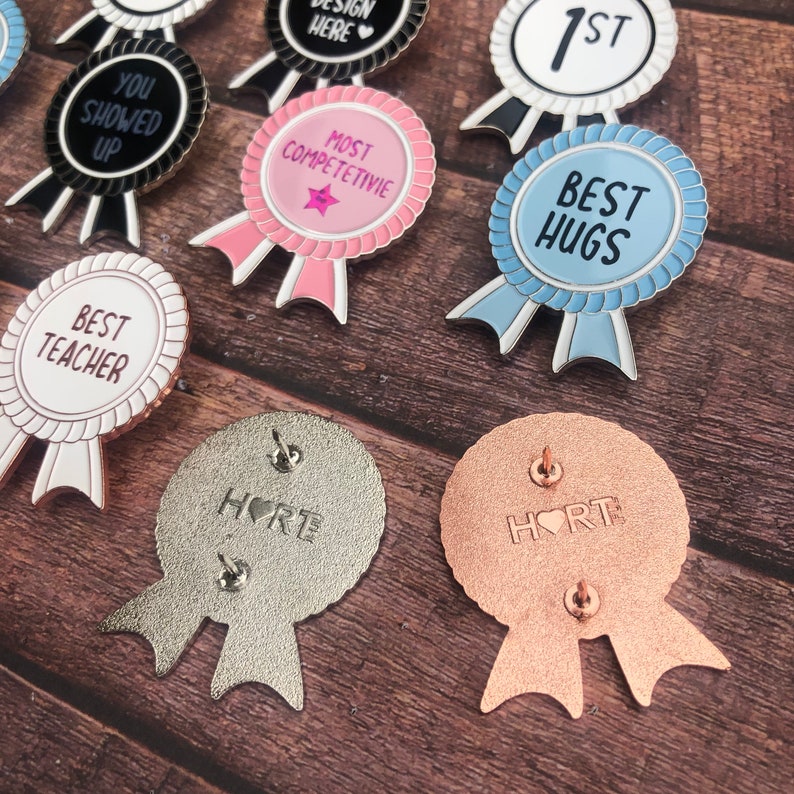 Personalised Design Your Rosette Award Enamel Pin Customised | Etsy