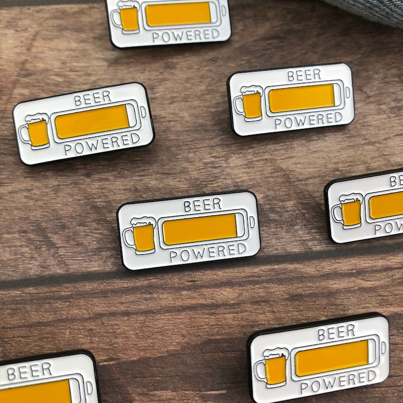 Beer Powered Enamel Pin: Funny Lapel Badge Gift - Etsy