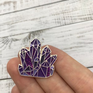Amethyst Crystal Enamel Pin | Science Lapel Pin, Badge | Gift - Etsy