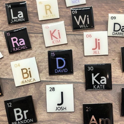 Personalised Periodic Table Element Enamel Pin Customised | Etsy