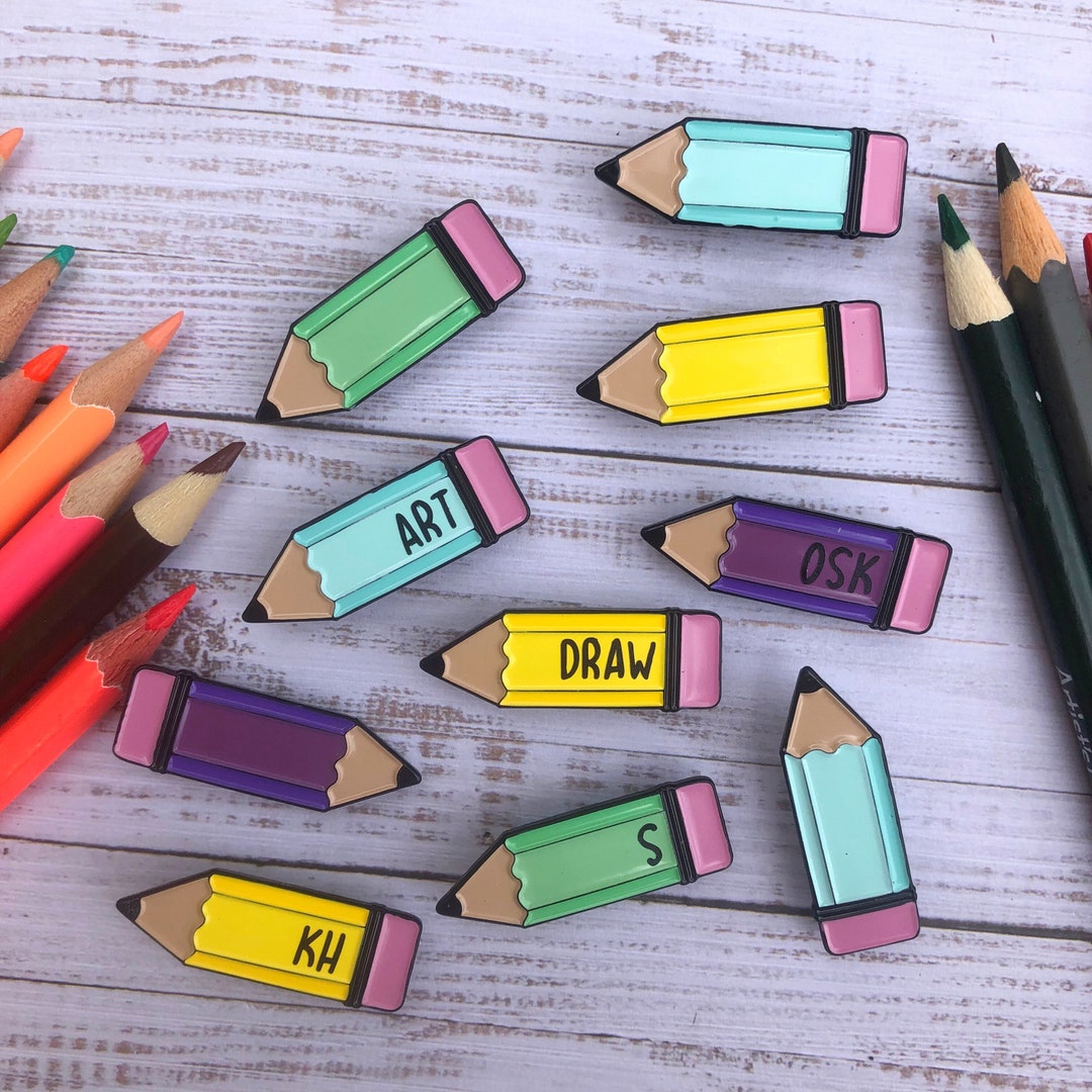 Customisable Pencil Enamel Pin | Artist, Illustrator, Drawing | Lapel ...