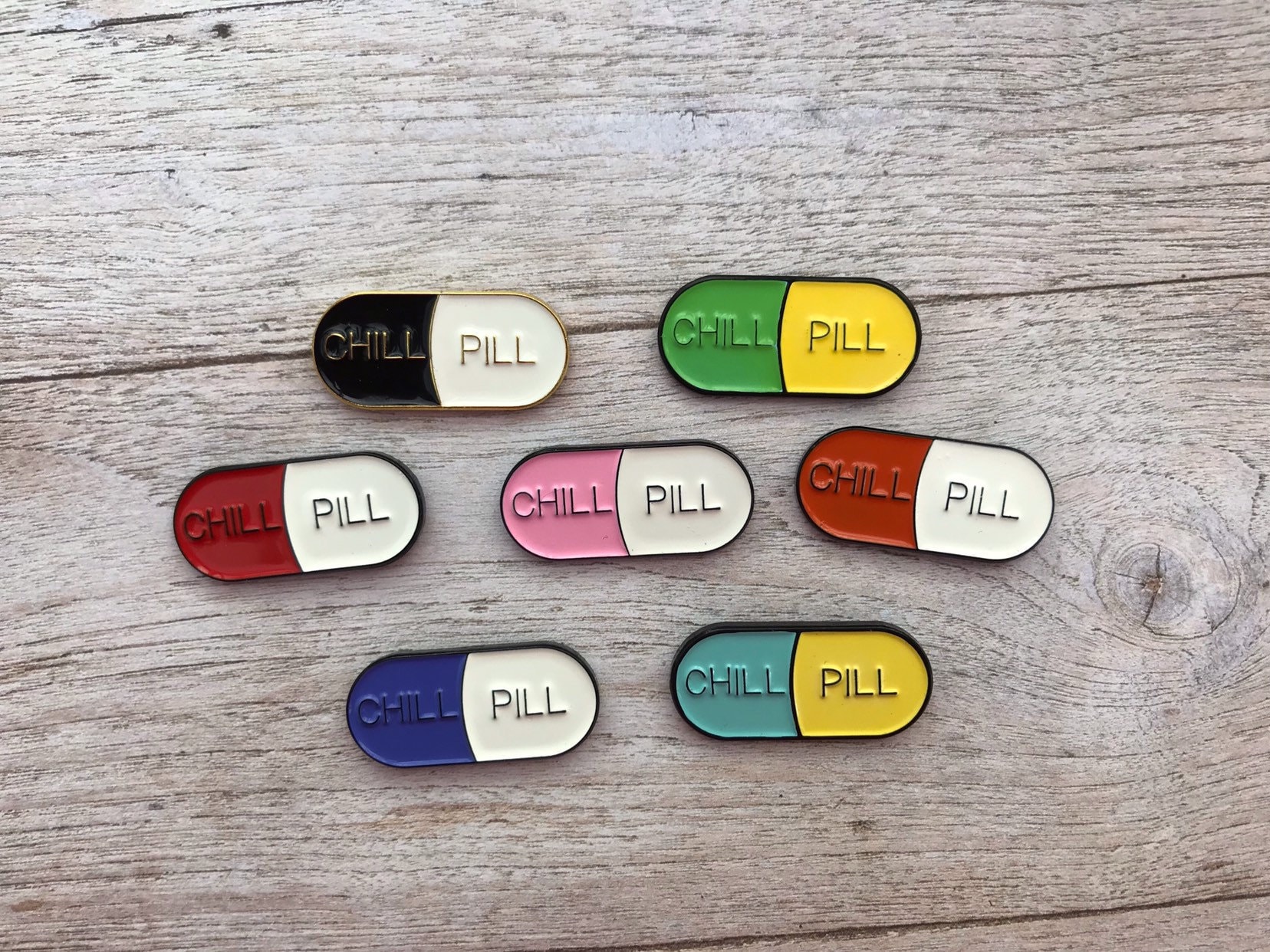 Seven Colours | Enamel Chill Pill Pin / Lapel Pin | Gift Nurse ...