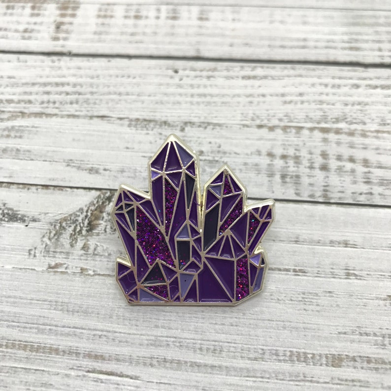 Amethyst Crystal Enamel Pin | Science Lapel Pin, Badge | Gift - Etsy