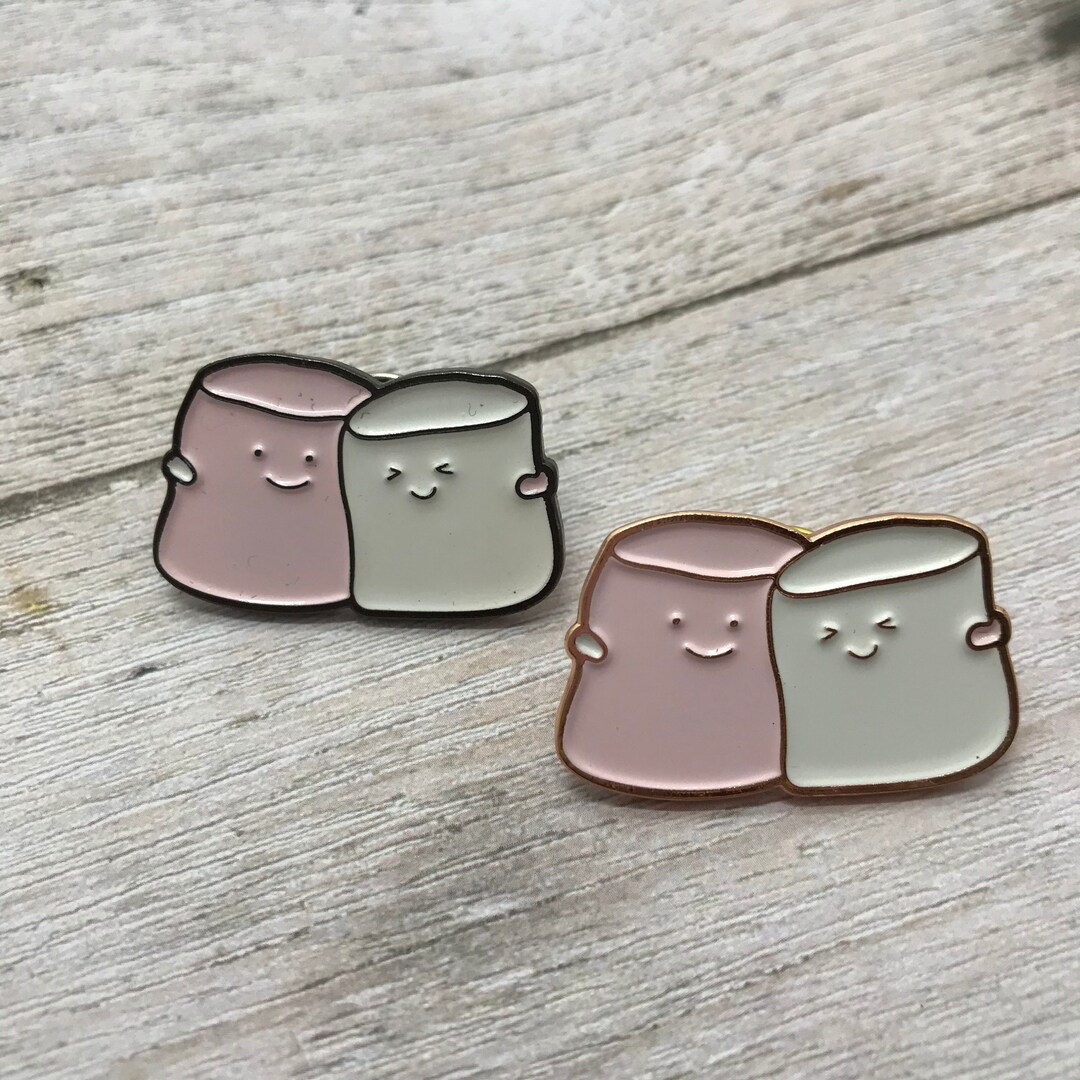 Marshmallow Friends Enamel Pin | Pin Badge Gift - Etsy