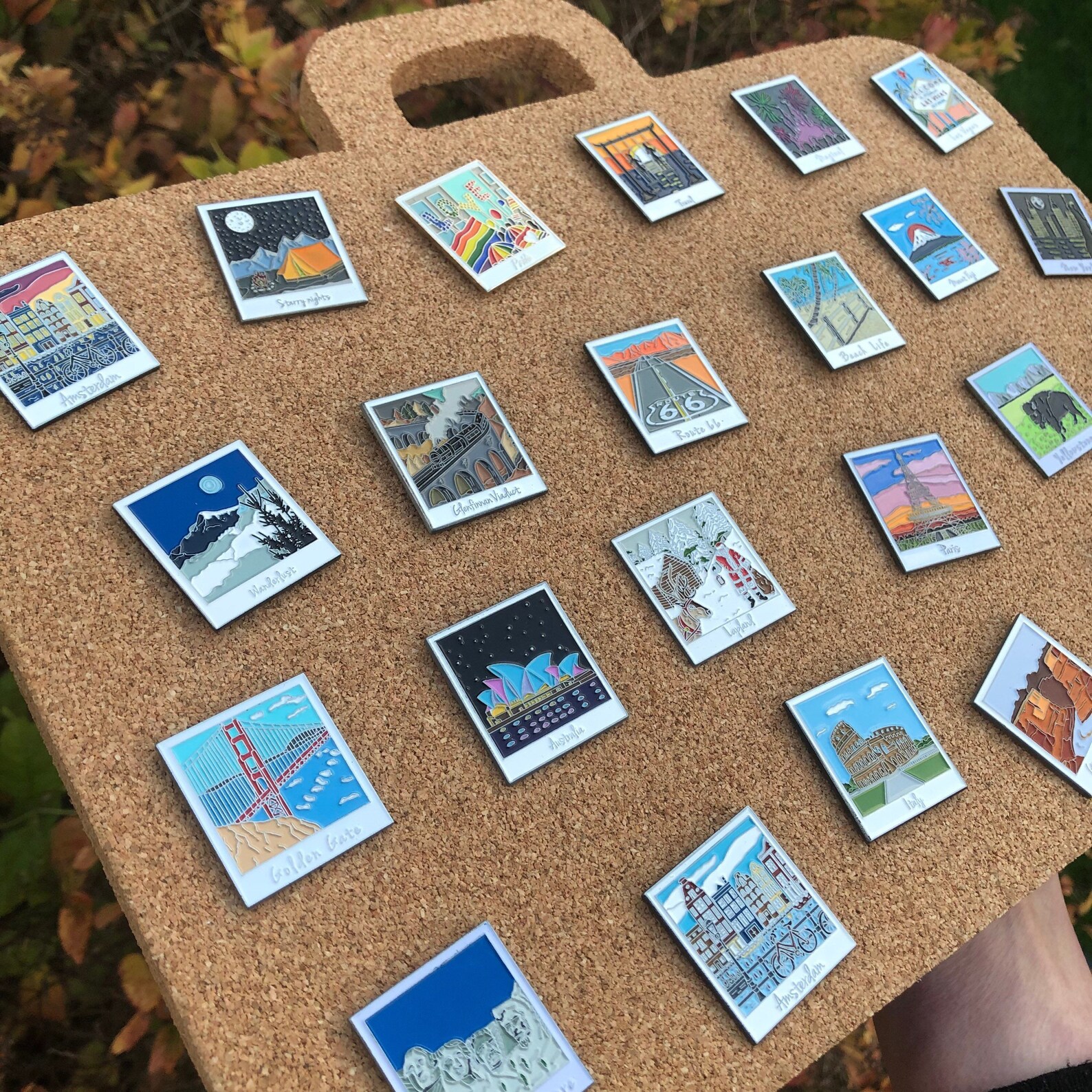 Travel Suitcase Pin Board | Enamel Pin Display | Cork Board - Etsy