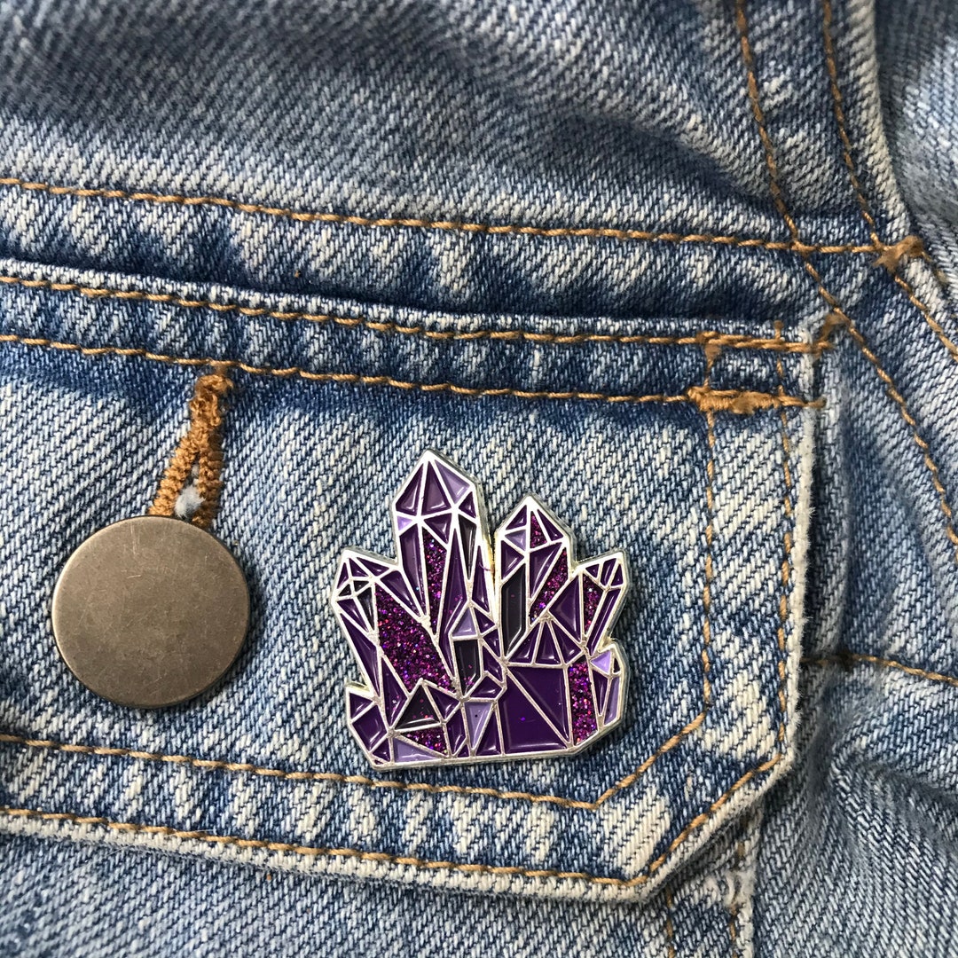 Amethyst Crystal Enamel Pin | Science Lapel Pin, Badge | Gift - Etsy
