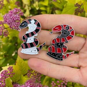 Snake & Chess Piece, King Enamel Pin | Checkmate - Etsy