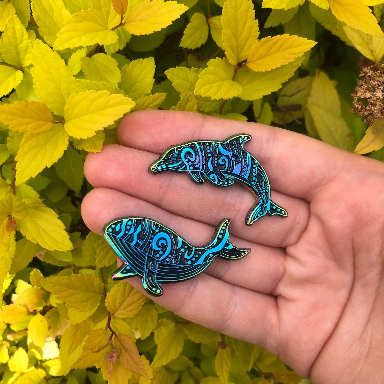 Rainbow Metal Whale Enamel Pin Badge Multi Chrome Ano Metal Etsy