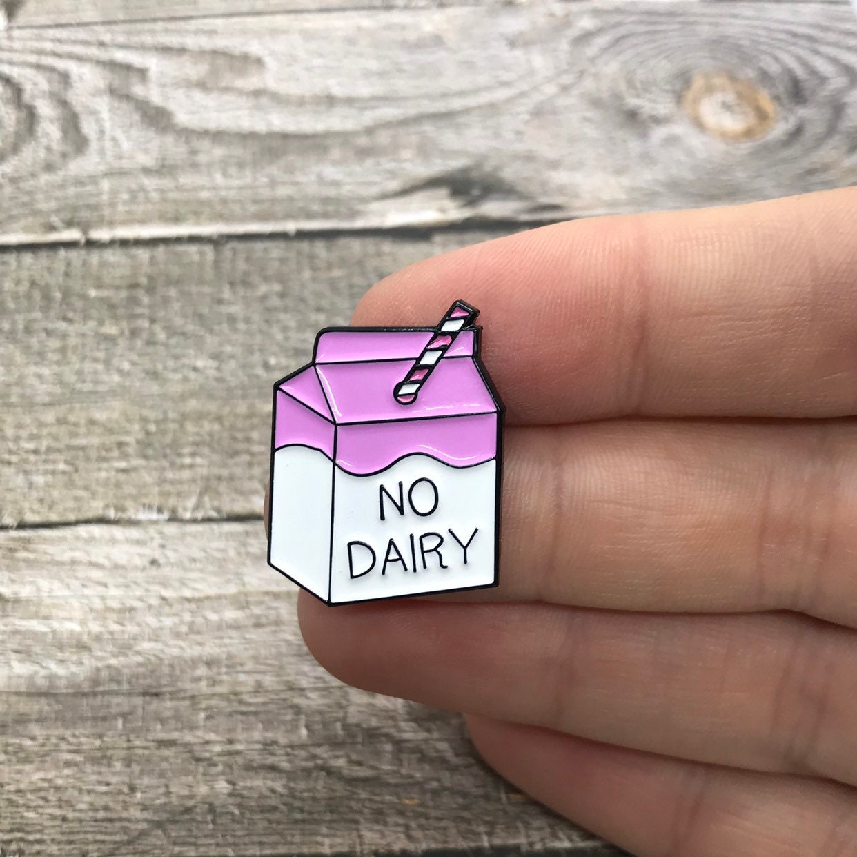 No Dairy Milk Carton Enamel Pin Stocking Filler T Lapel Etsy Uk
