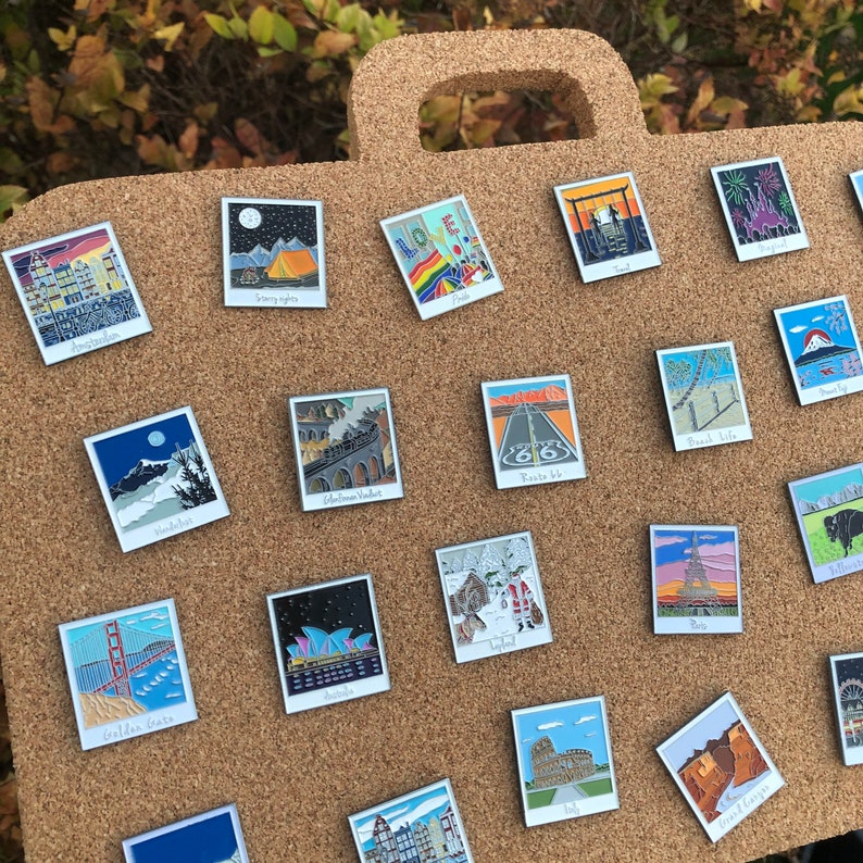 Travel Suitcase Pin Board | Enamel Pin Display | Cork Board - Etsy