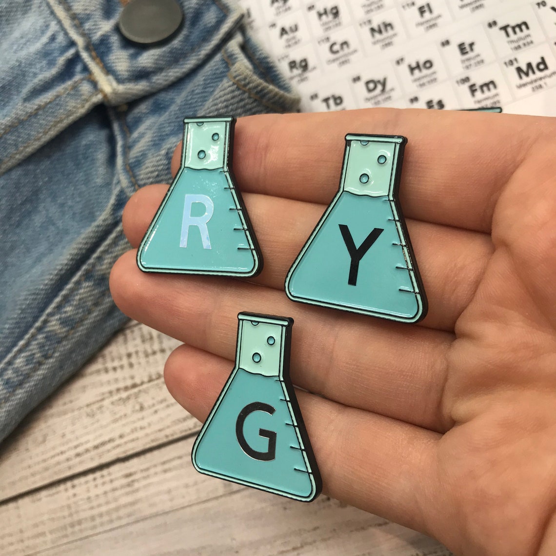 Personalisable Science Beaker Enamel Pin Gift - Etsy UK
