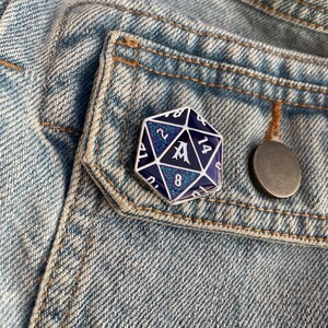 Customisable Dice D20 Enamel Pins, RPG Gift – Tabletop Gamer Accessory ...