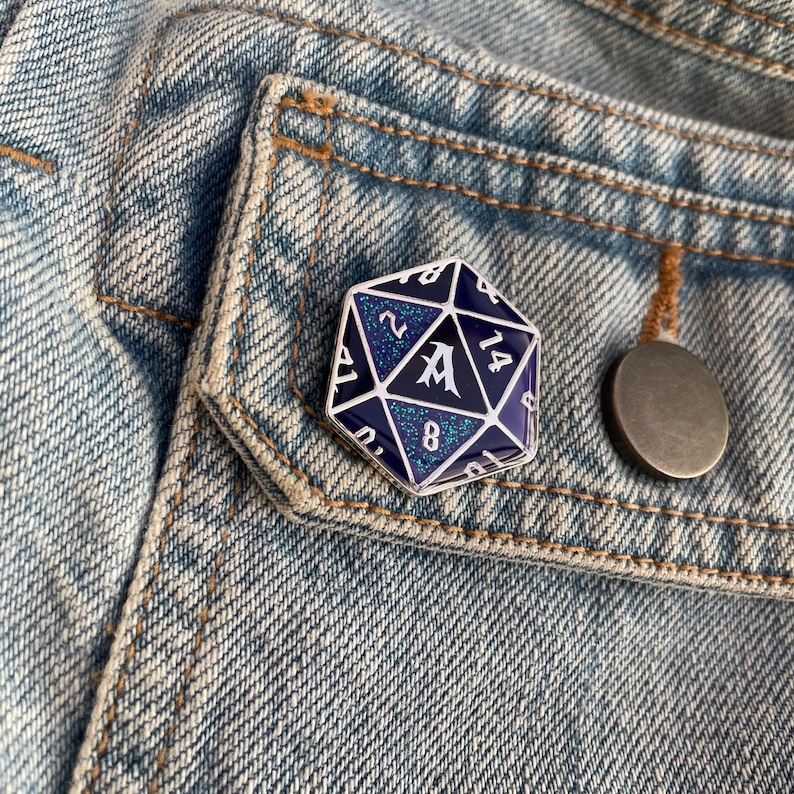 Customisable Dice D20 Enamel Pins, RPG Gift – Tabletop Gamer Accessory ...