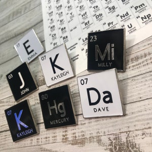Personalised Periodic Table Element Enamel Pin | Customised Gift - Etsy