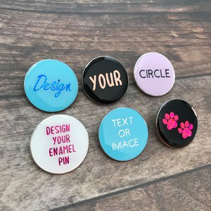 Personalised Pick Your Text/image Square Enamel Pin | Customised Pin ...