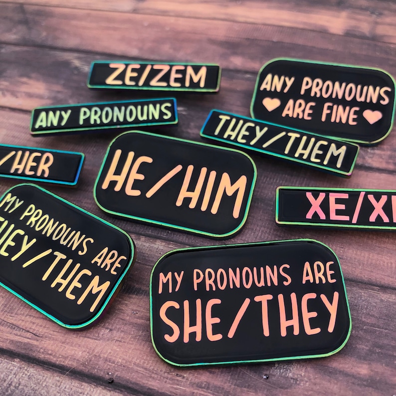 Limited Edition Any Pronoun / Pronouns Holographic/irridescent - Etsy
