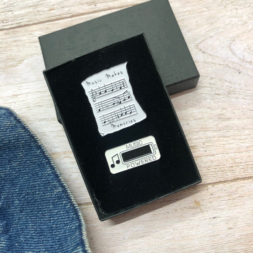GIFT SET | Set of Two | Music Sheet and Music Powered Enamel Pin | Gift ...