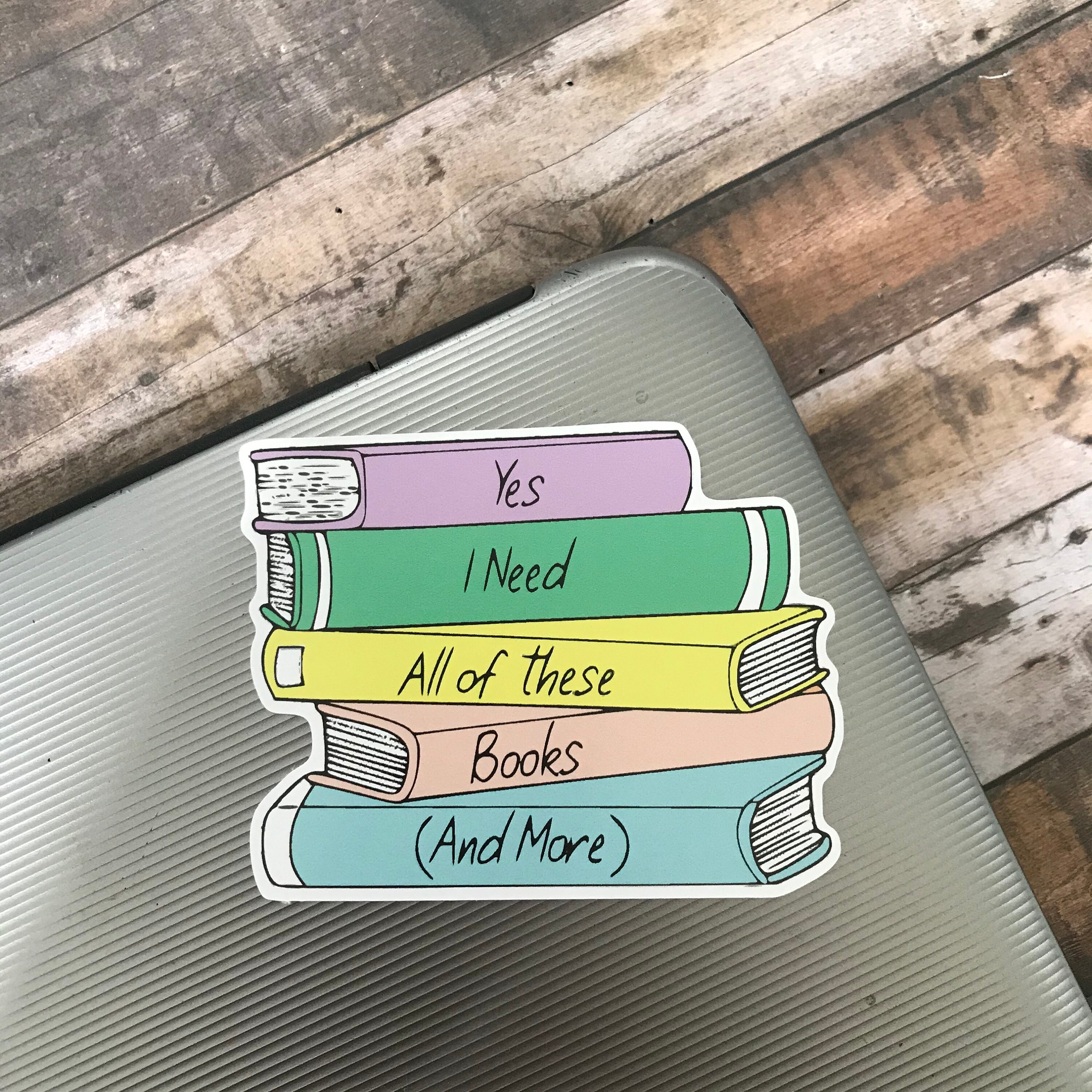 Eco-Friendly Book Stack Sticker | Laptop Sticker Gift