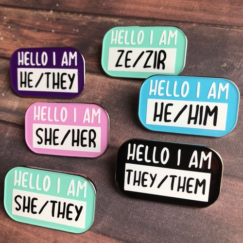 Pronoun / Pronouns Enamel Pin Design Your Own Gift - Etsy