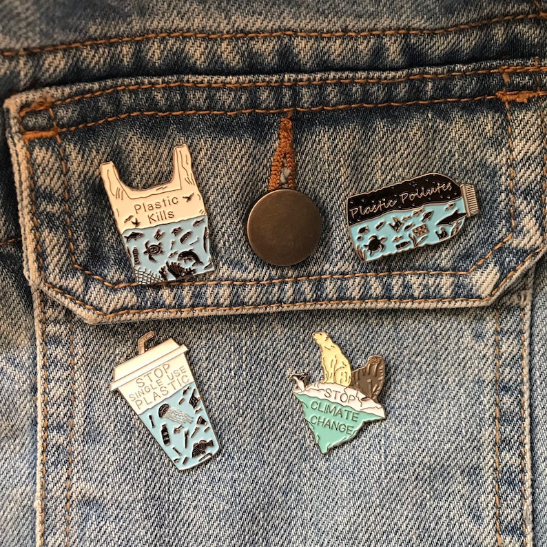 Plastic Kills Enamel Pin: Marine Conservation Charity Brooch - Etsy