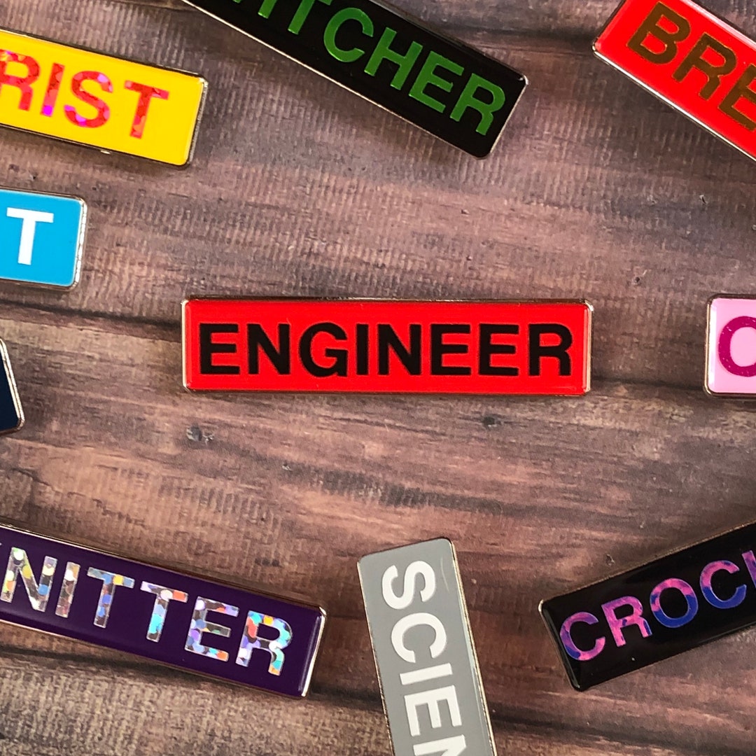 Engineer Title Enamel Pin | Customised Pin Badge | Bespoke, Resined ...