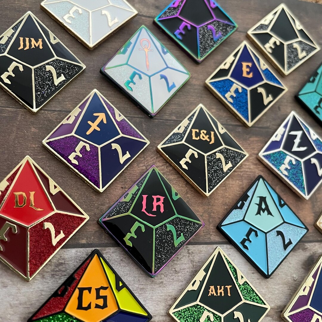 Customisable Dice D10 Enamel Pins, RPG Gift – Tabletop Gamer Accessory ...