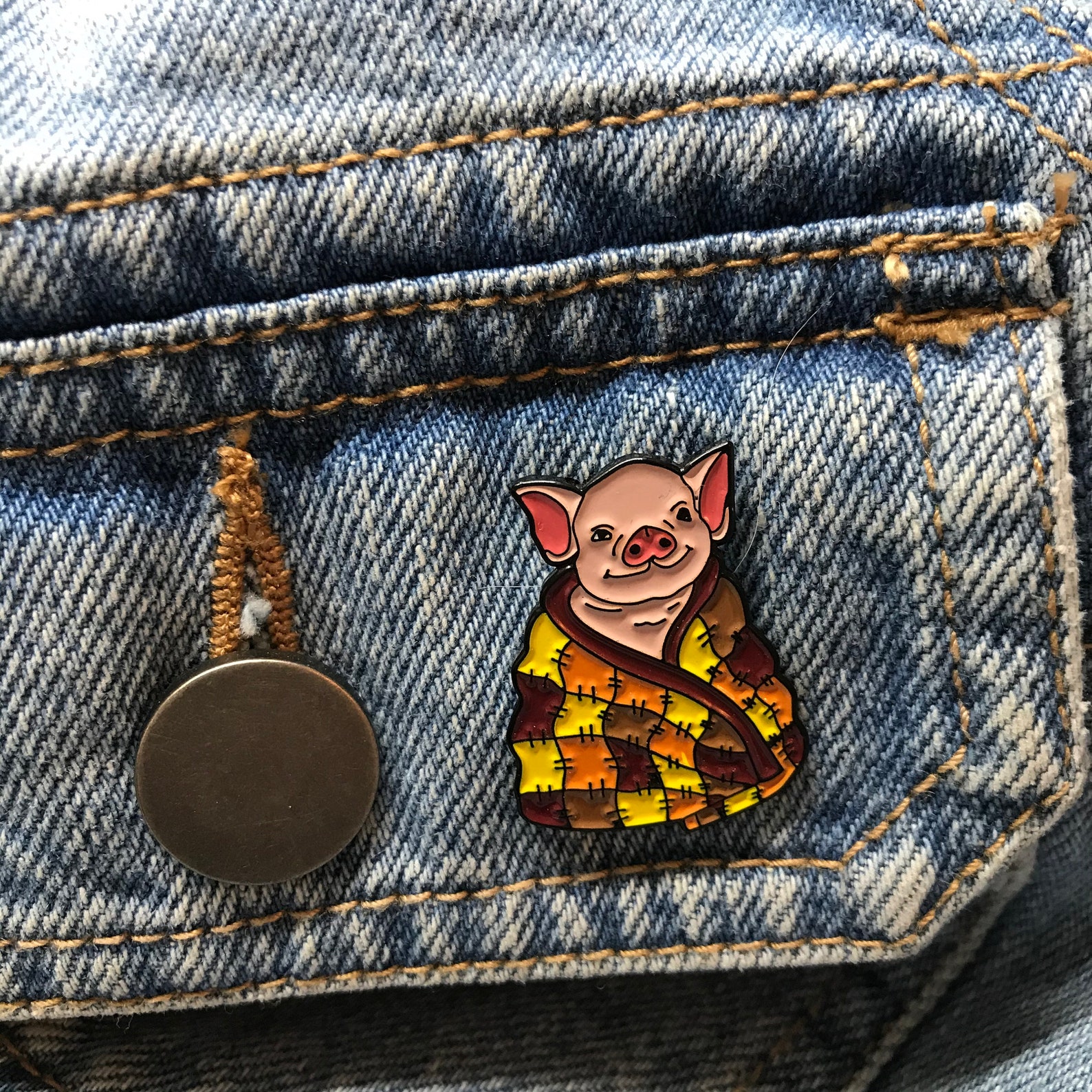 Baby Pig in Blanket Enamel Pin Gift Lapel Pin Badge | Etsy