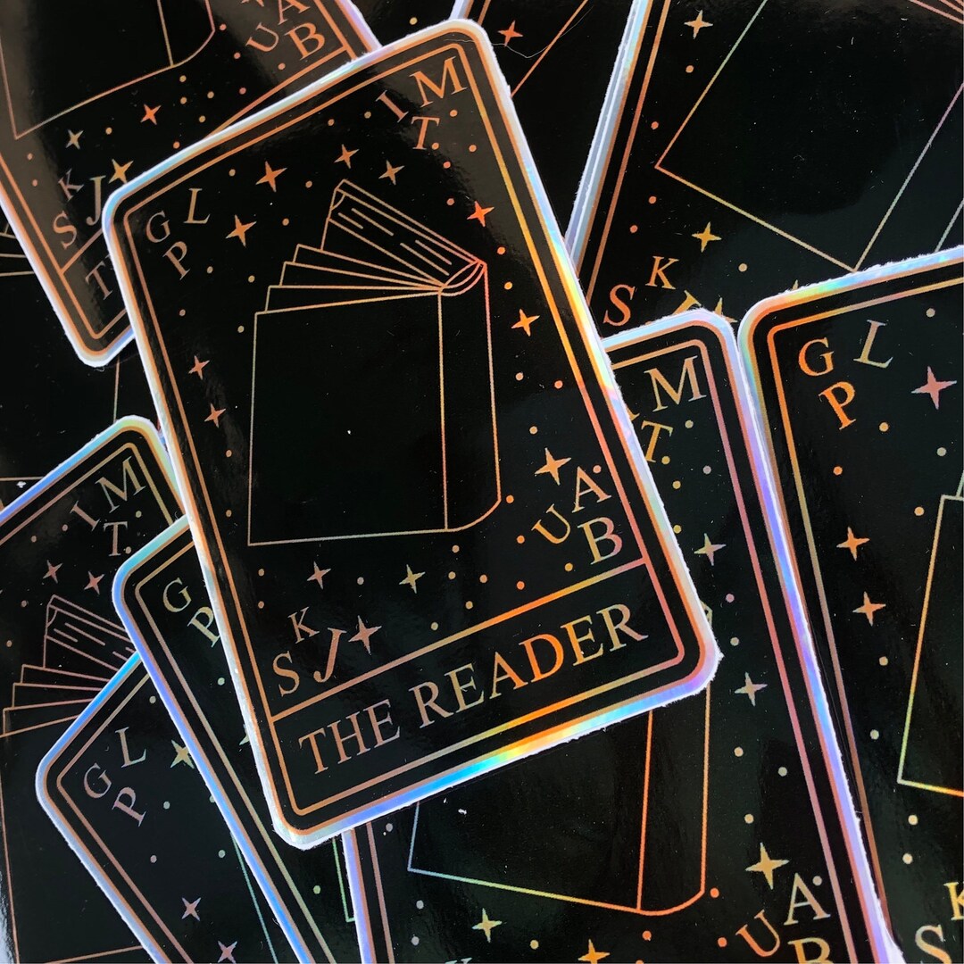 Reader Tarot Card Holographic Iridescent Laptop Sticker Gift | Book ...