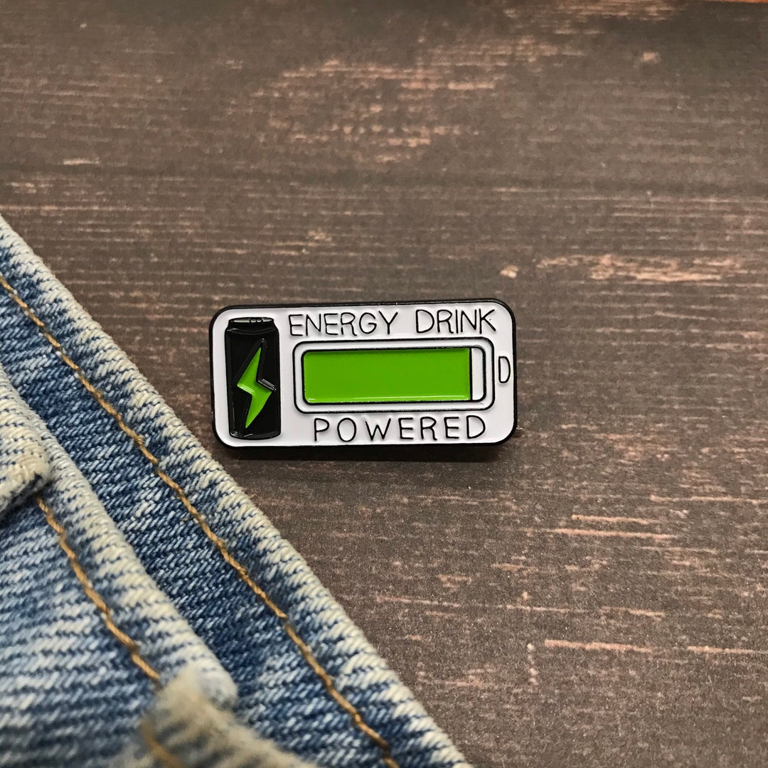 Energy Drink Powered Enamel Pin: Funny Lapel Badge - Etsy