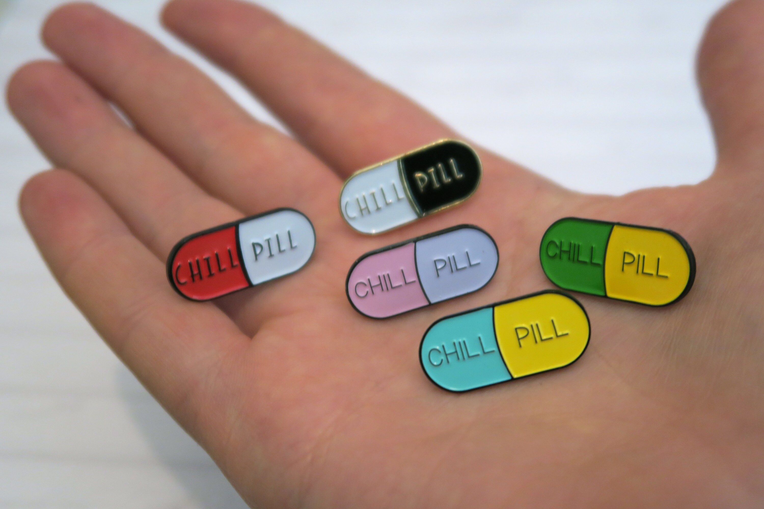 Seven Colours | Enamel Chill Pill Pin / Lapel Pin | Gift Nurse ...