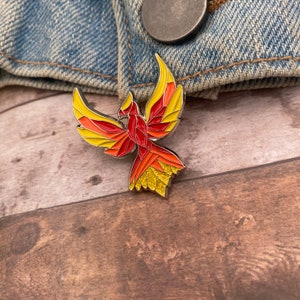 Phoenix With Glitter Tail Enamel Pin | Lapel Pin, Badge | Gift - Etsy