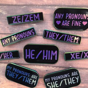 Limited Edition Any Pronoun / Pronouns Holographic/irridescent Rainbow ...