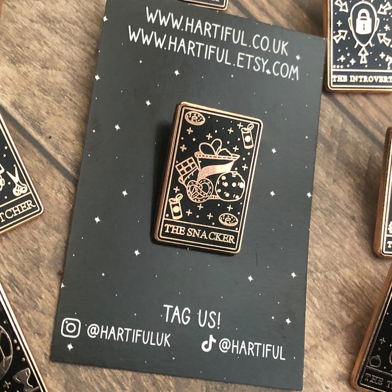 The Snacker Tarot Card Enamel Pin: Foodie Lapel Badge - Etsy