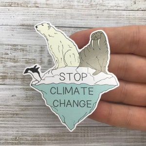 Stop Climate Change Sticker | Environment Marine, Sea Life, Global ...