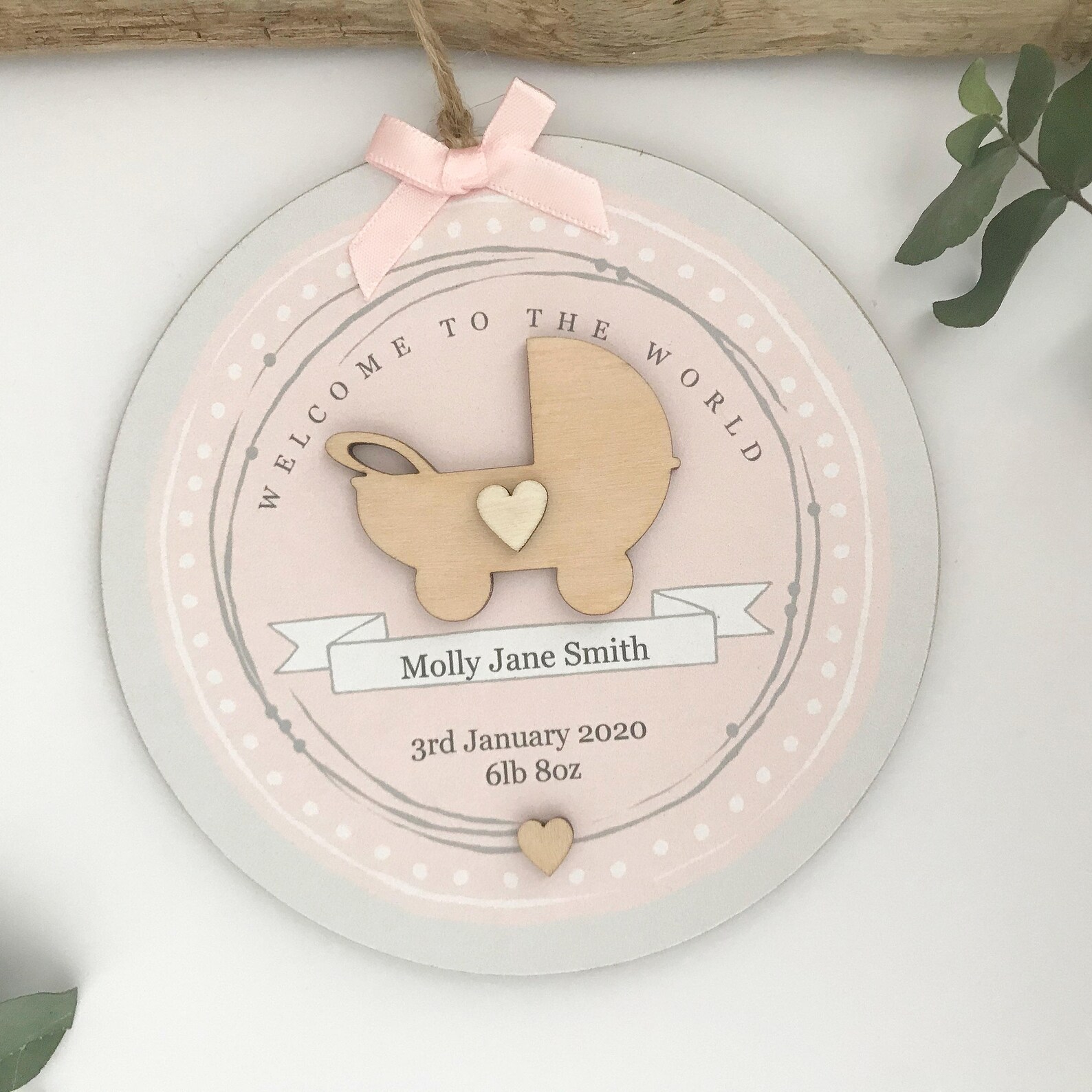 Personalised Christening/birth Wall Hanging Gift PB8833A/B - Etsy UK