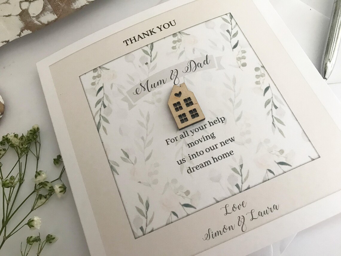 Personalised Thank You Moving Card CPM82 | Etsy UK